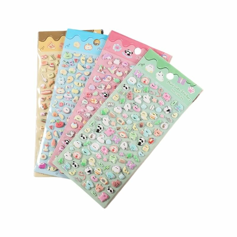 (Набор 4 цвета) Пузырьковые картинки, объемные наклейки - Cute серия