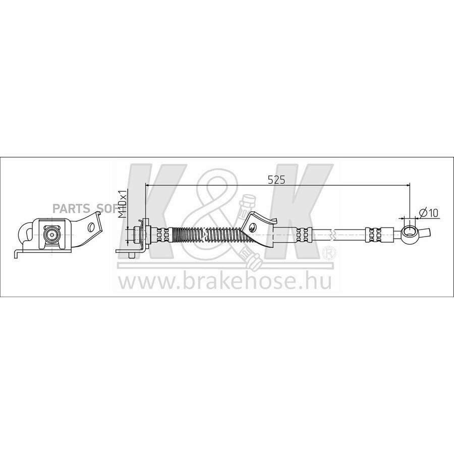 Шланг тормозной Hyundai Elantra (HD) 06-, i30 07- передний правый \ K&K FT1484 K&K FT1484 | цена за 1 шт
