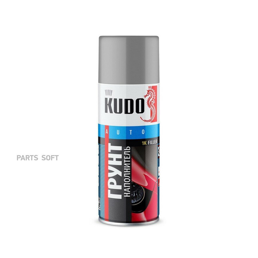 Грунт наполнитель "KUDO" (520 мл) (серый) (аэрозоль) KUDO KU-2201 | цена за 1 шт