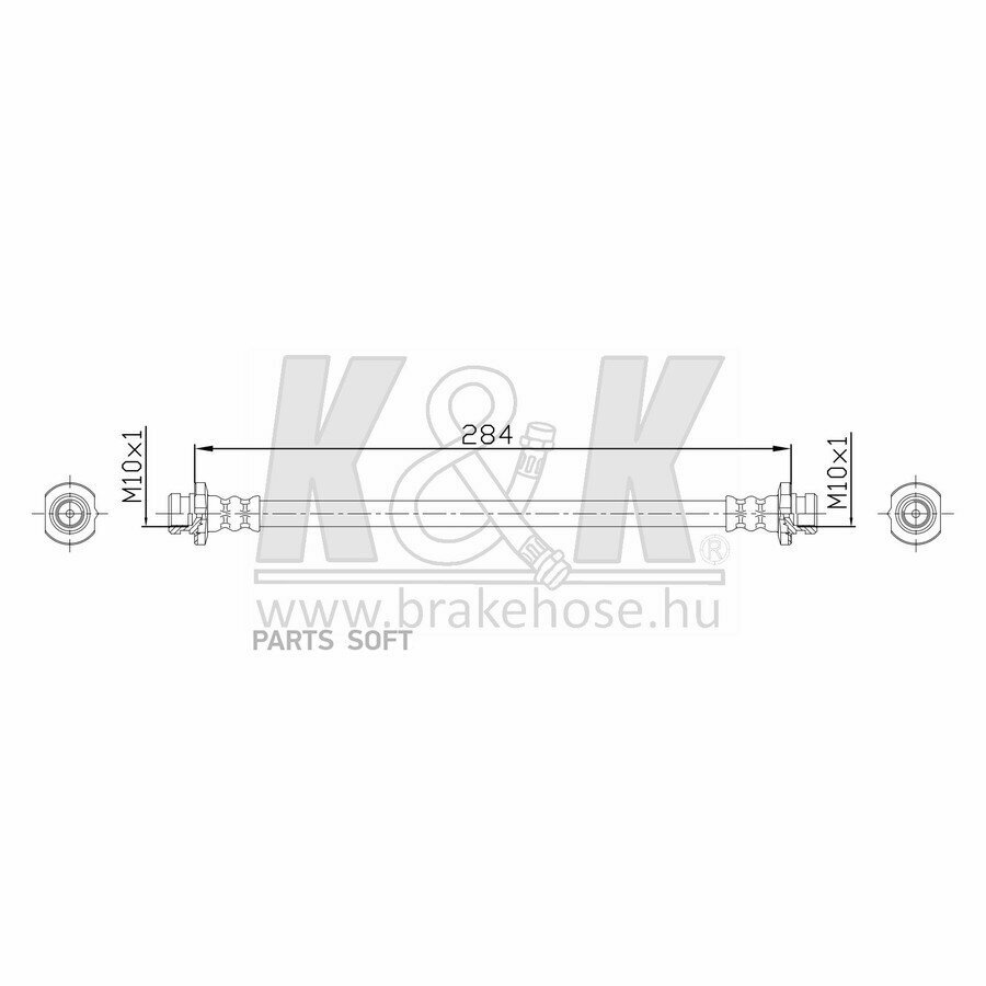 FT0393 K&K Тормозной шланг K&K FT0393 | цена за 1 шт