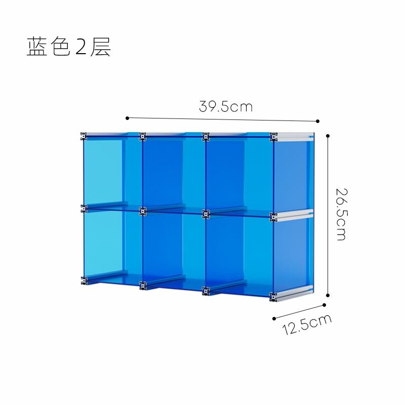 Акриловая настольная полка для хранения с разделителями для чашек, многофункциональный органайзер из алюминиевого профиля, требует сборки, в индустриальном стиле, ручной работы.