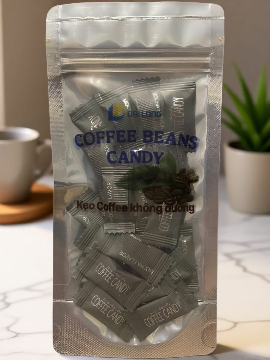 Конфеты со вкусом кофе, аромат мокка, без сахара, Dai Long, 33 г, Вьетнам