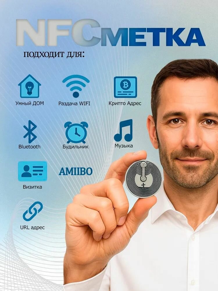 NFC метка наклейка Ntag216 для умного дома, самоклеящаяся, перезаписываемая, умная электронная визитка, 15 штук