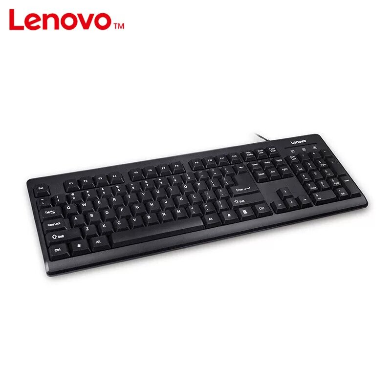 Клавиатура Lenovo K4800S с проводом для ноутбука и ПК, черная, стандартная модель, интерфейс USB