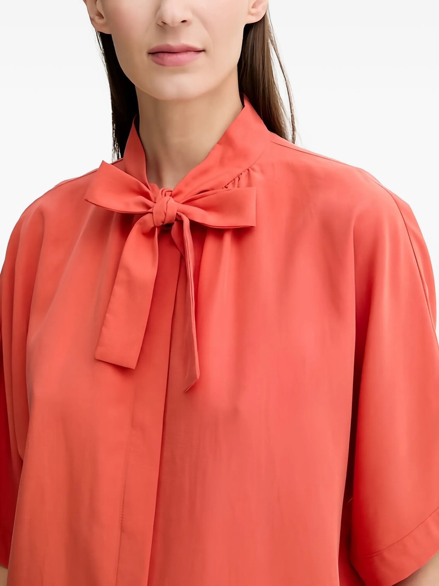 Блуза Marc O'Polo Tie-neck blouse, размер 36 EU, orange — фото 1