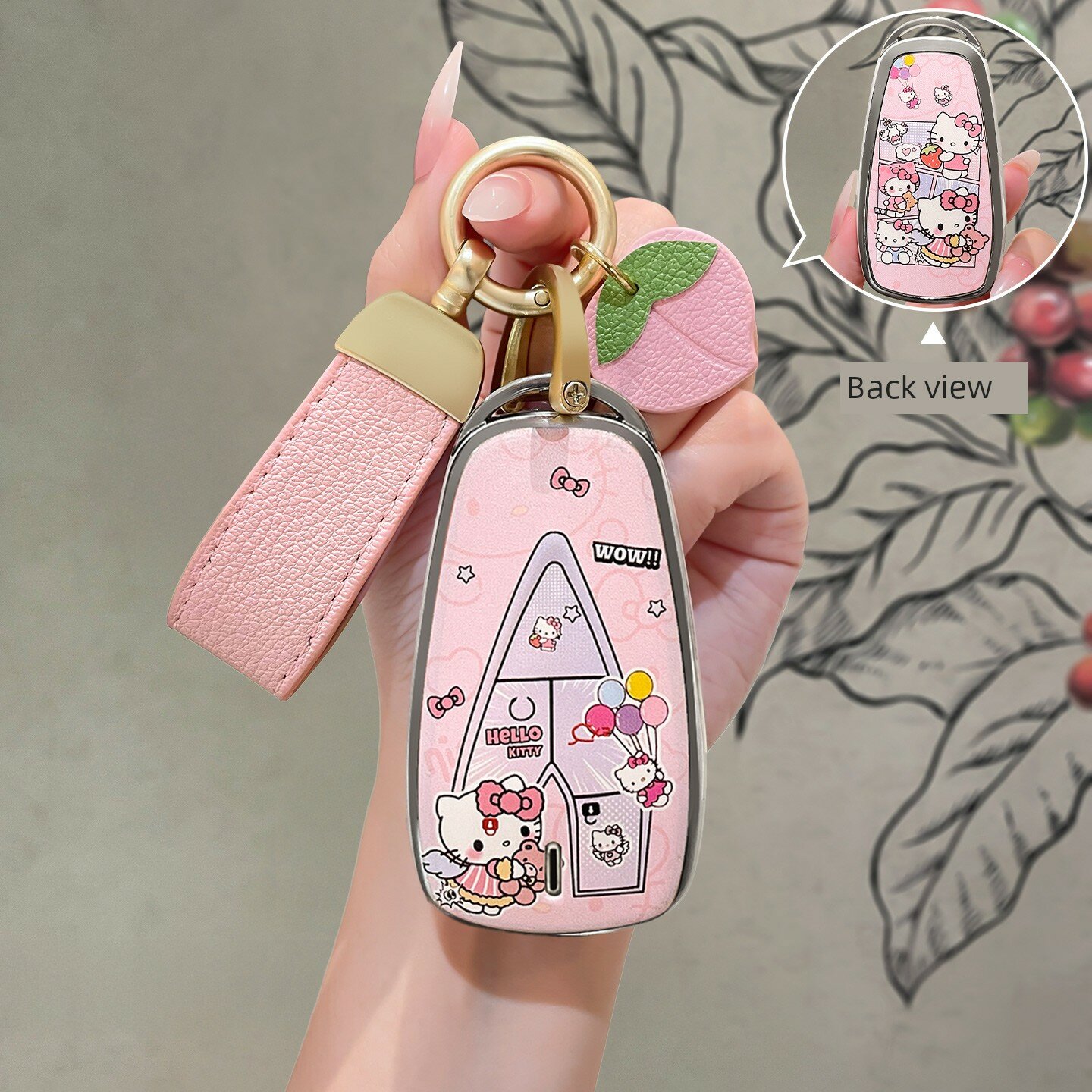Брелок Hello Kitty с персиковой бечевкой для автомобильных ключей