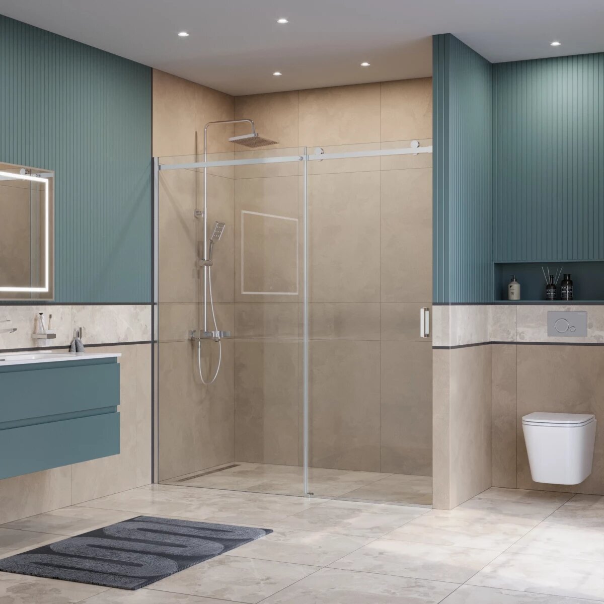 Душевая дверь BelBagno SOFT_CLOSE-2-BF-1-180-C-Cr 180 стекло прозрачное/профиль хром