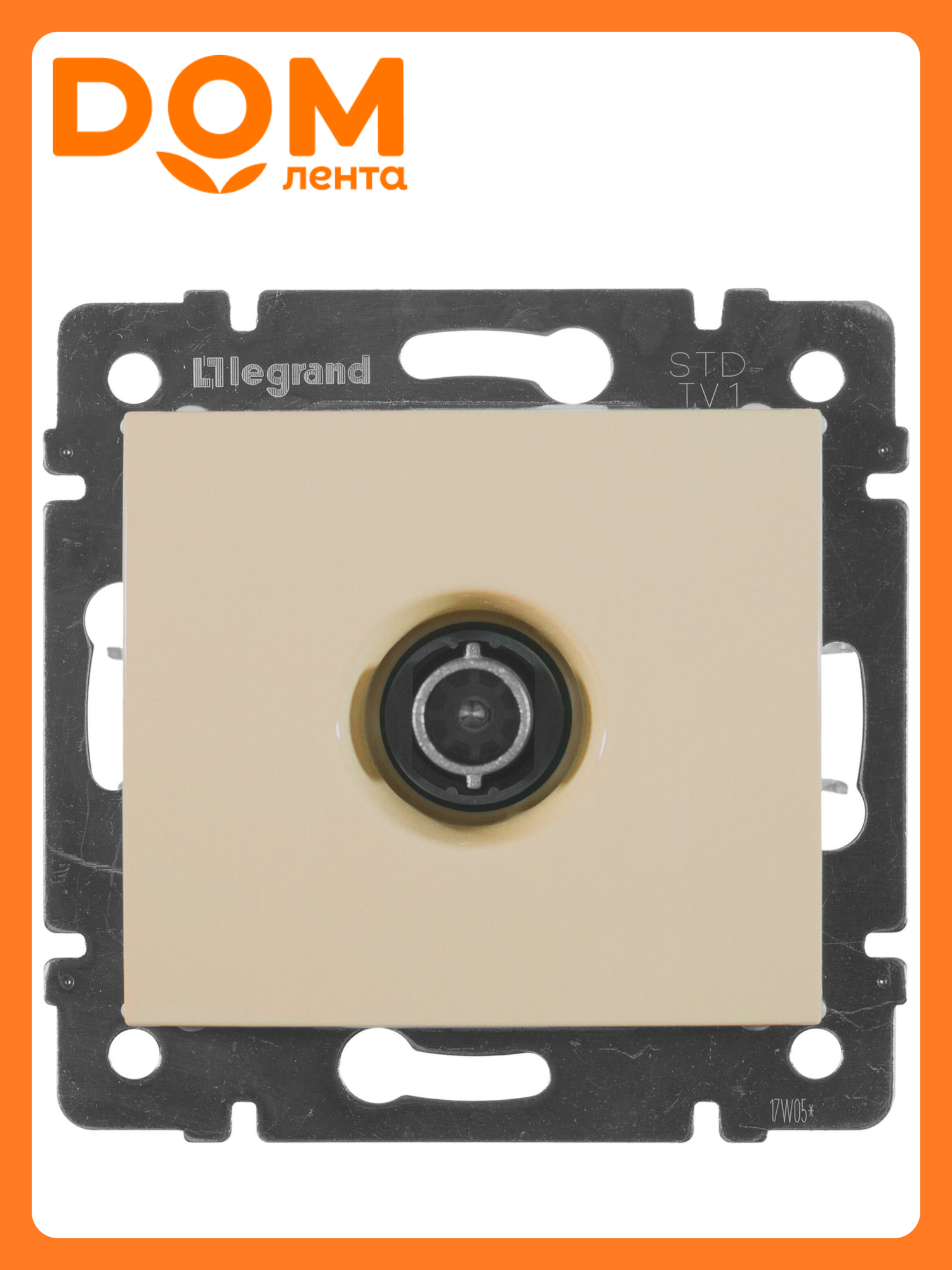 Розетка Legrand "Valena TV", бежевый, IP20, 1 пост, ABS-пластик