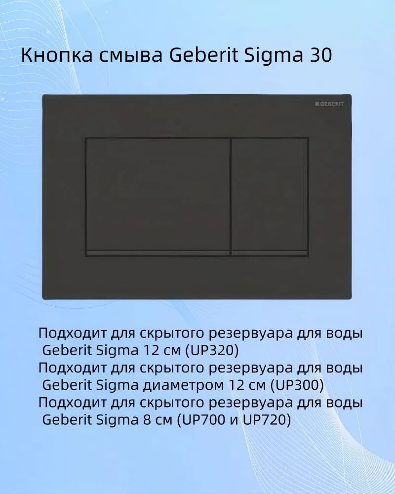 Смывная клавиша Geberit Sigma 30 115.883.16.1 /Матово-черный