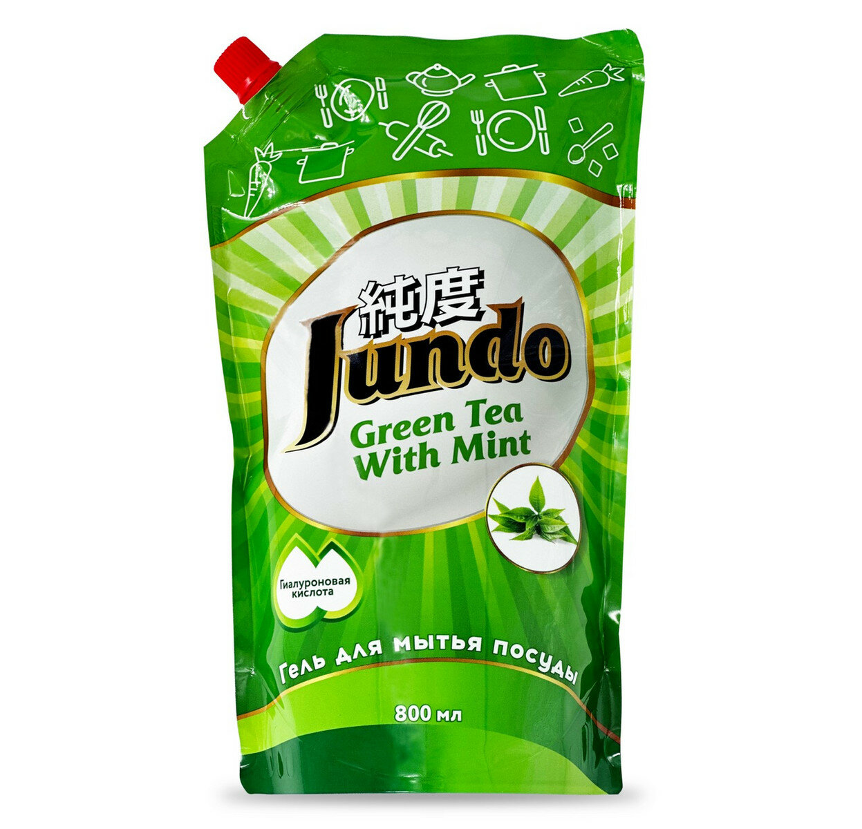 Гель для мытья посуды Jundo Green tea with mint, 800мл (2 уп)