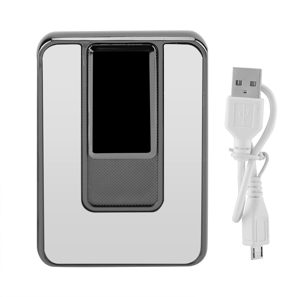Ультратонкая металлическая зажигалка для сигарет без пламени с USB-зарядкой (серебристая)