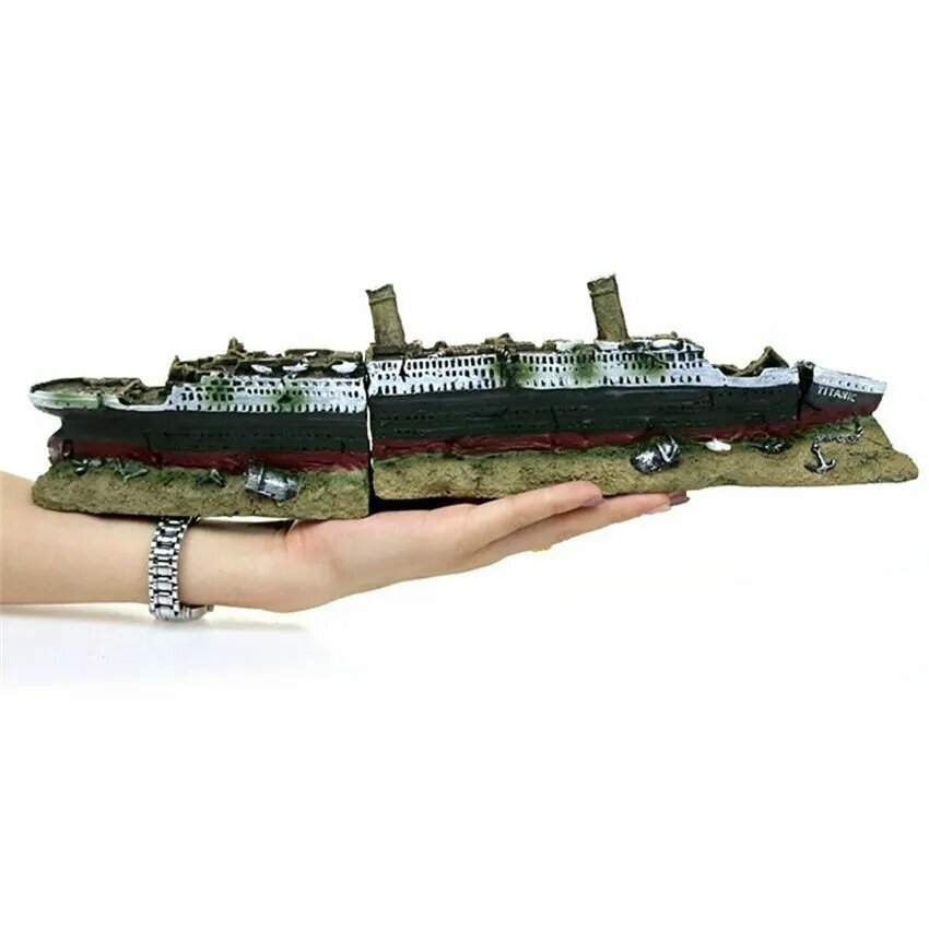 Аквариумная батарея Титаник крушение украшения 38см