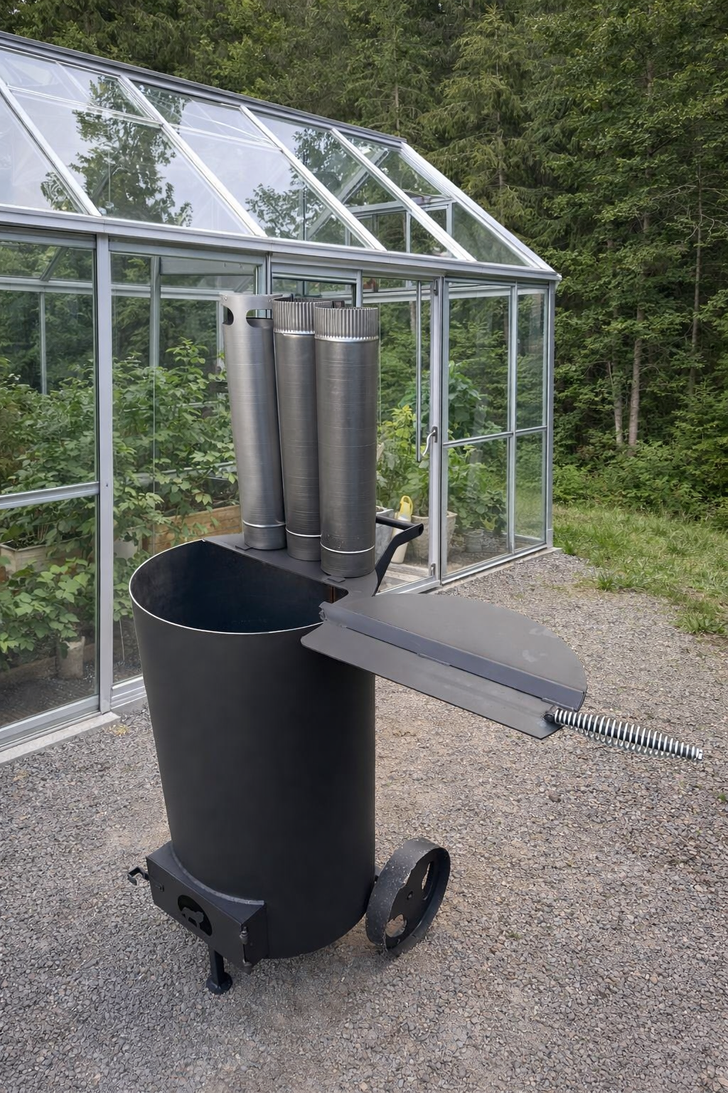 Печь-бочка SIMPLE GRILL, для сжигания отходов, сталь, 3 мм, 170 л