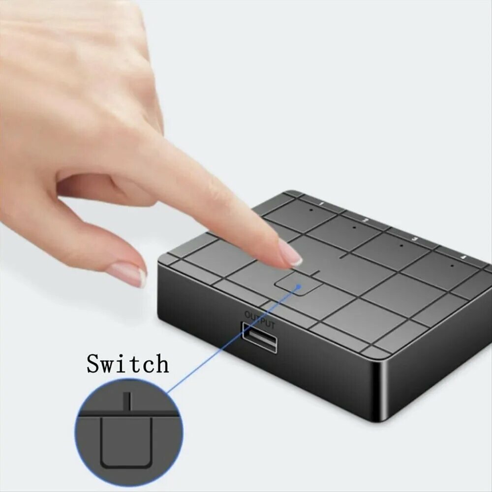 USB2.0 KVM-переключатель двунаправленный, взаимозаменяемый, 4-канальный