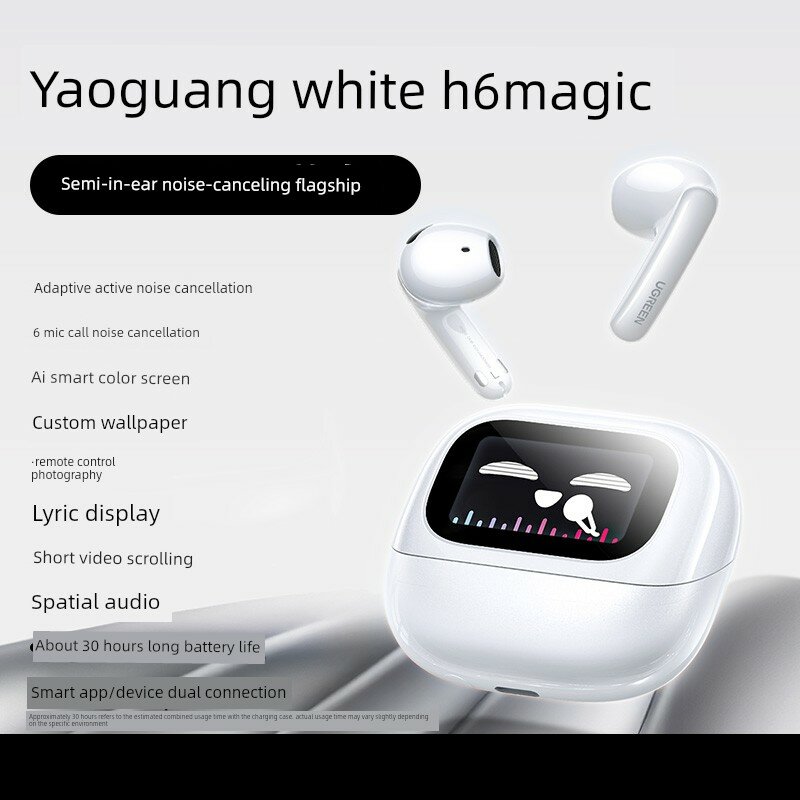 H6magic Белые полуприлегающие Bluetooth-наушники с адаптивным шумоподавлением, пространственным звуком, настраиваемыми