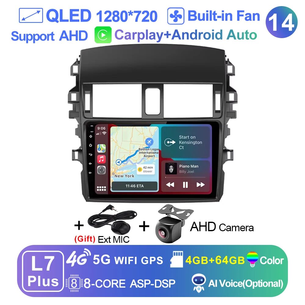 LEHX L6Pro 8-ядерный 5G Voice 2 din Android авто радио автомобильный мультимедиа L7Plus(4-64GB)CAM