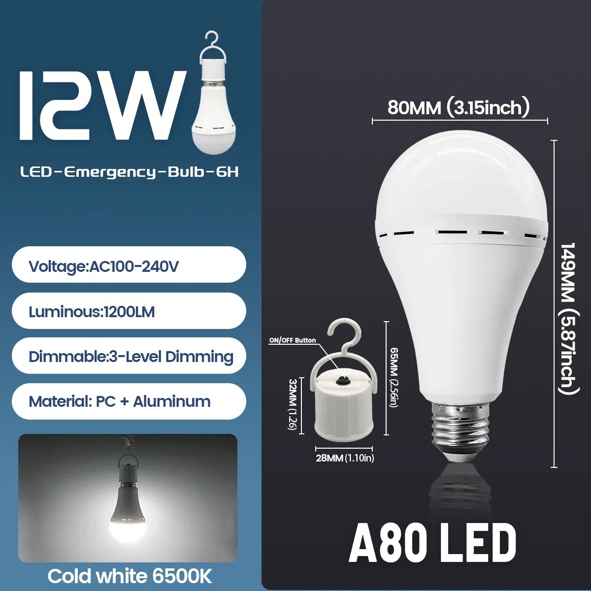 1-10 штук Зарядные светодиодные лампы AC100-240V E27 7W 9W 12W аварийные лампы для домашнего электроснабжения, походов, подворья, садовых ламп