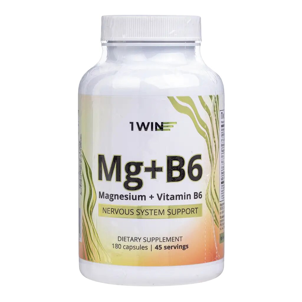 1WIN Магний+B6 / Magnesium+B6 капсулы массой 640 мг 180 шт