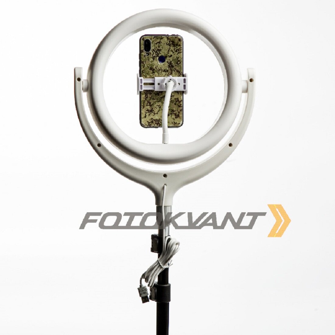 Кольцевой осветитель Fotokvant, LEDF-537Z, 10Вт, USB, 96 светодиода