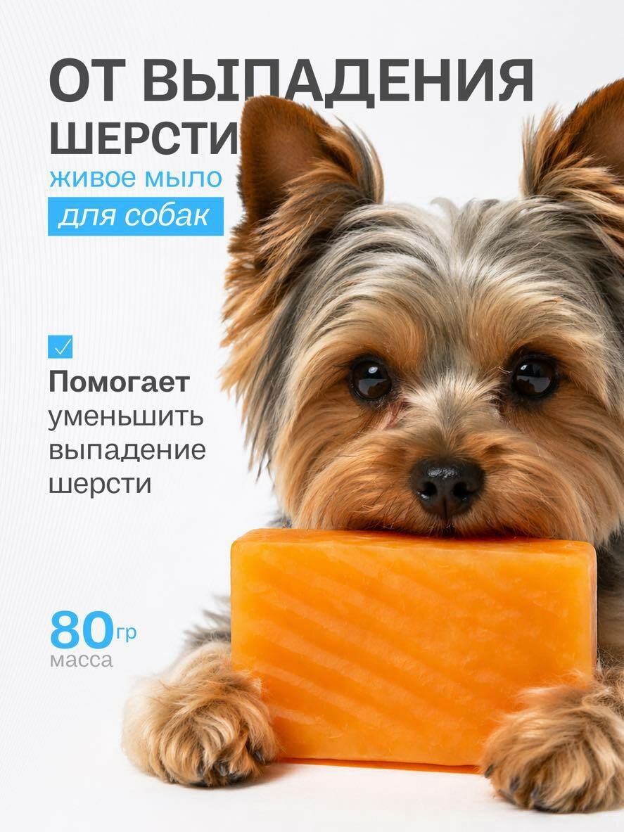 Мыло шампунь при выпадения шерсти для собак, 80 гр