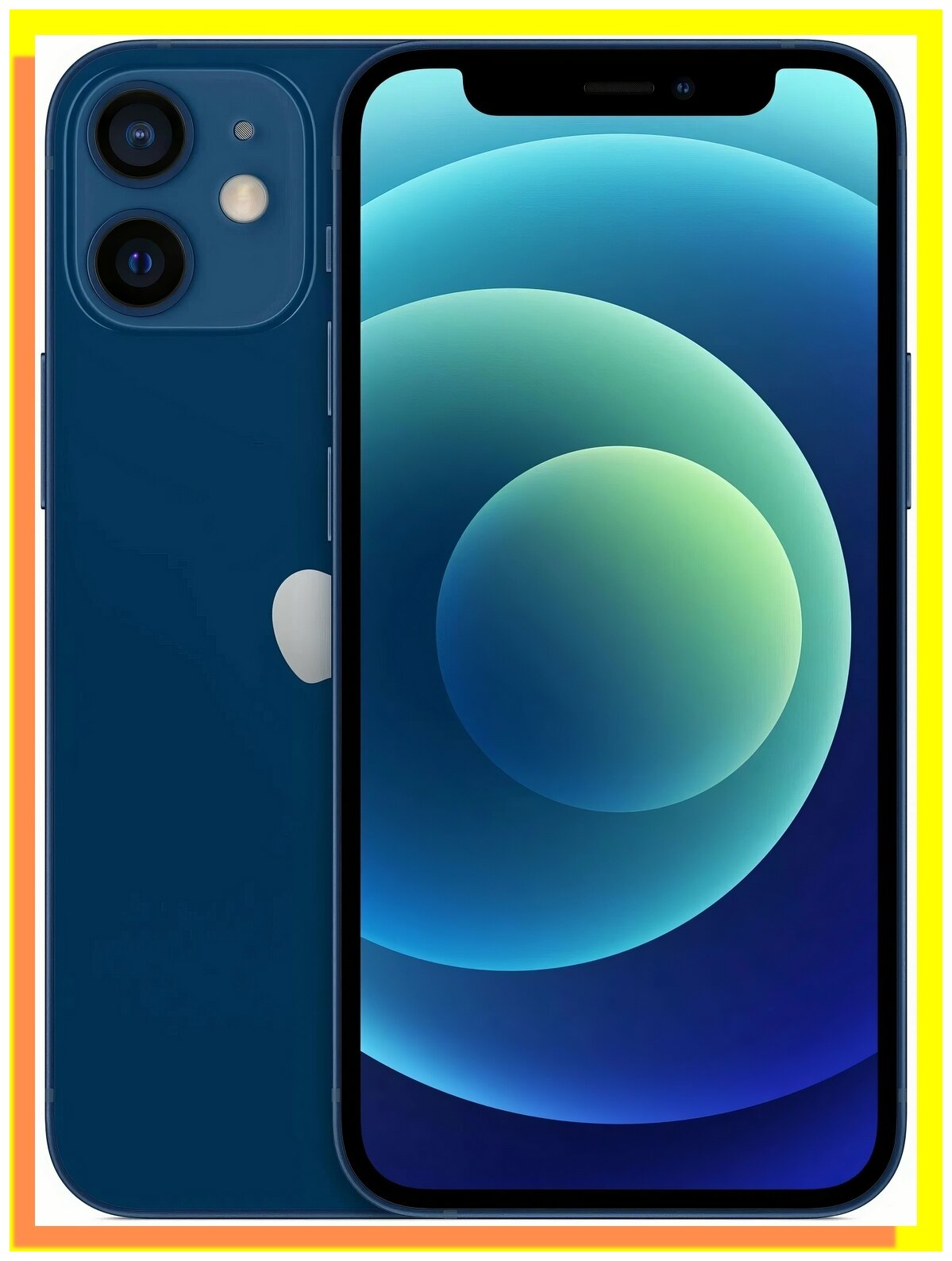 Смартфон Apple iPhone 12 128ГБ, 5G, Dual nano-SIM, Голубой/Pacific Blue, качественный дисплей, оригинал