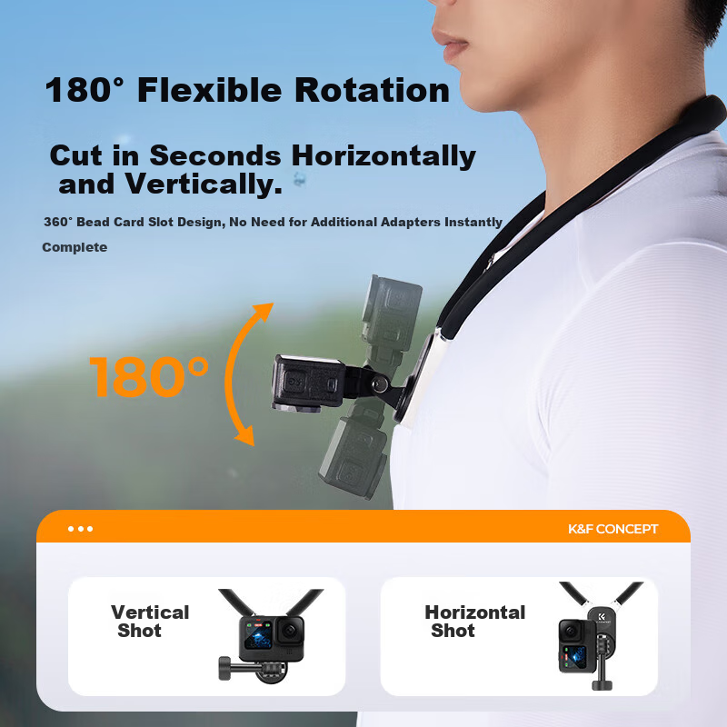 Магнитный шейный ремешок Zhuoer для DJI Action 6/5 Pro/4 Nano 3, противоударный крепеж для экшн-камер Цвет：Магнитный