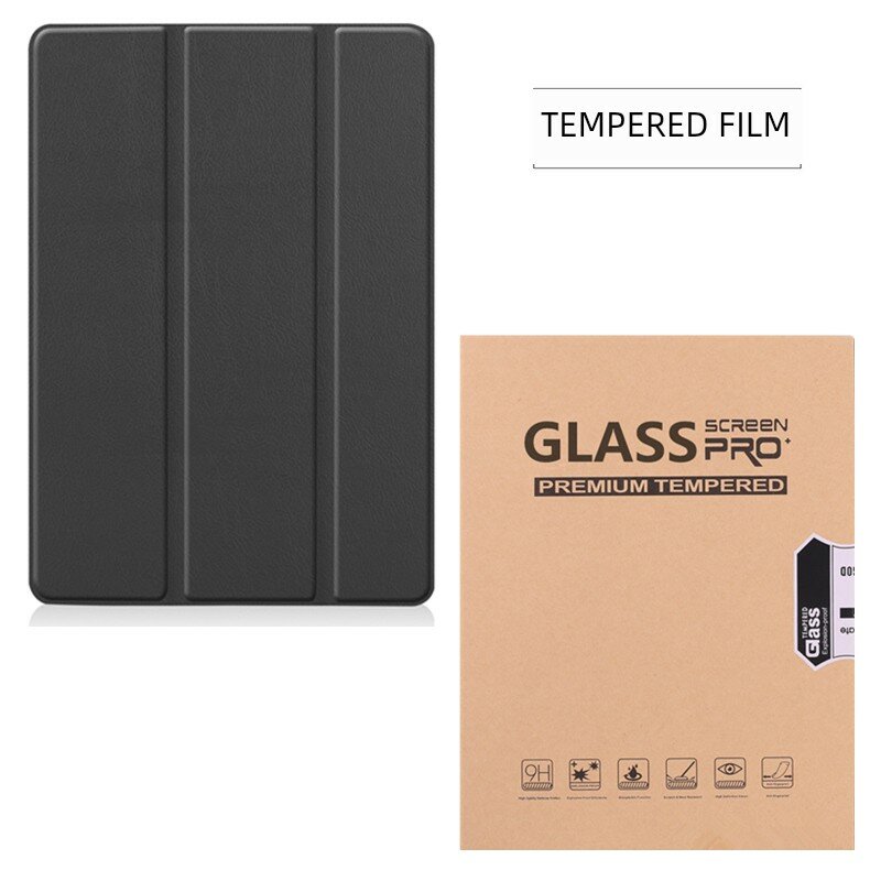Чехол для Samsung Galaxy Tab S5e 10,5 дюйма с полным покрытием, ударопрочный, тонкий, с подставкой и стеклом, черный