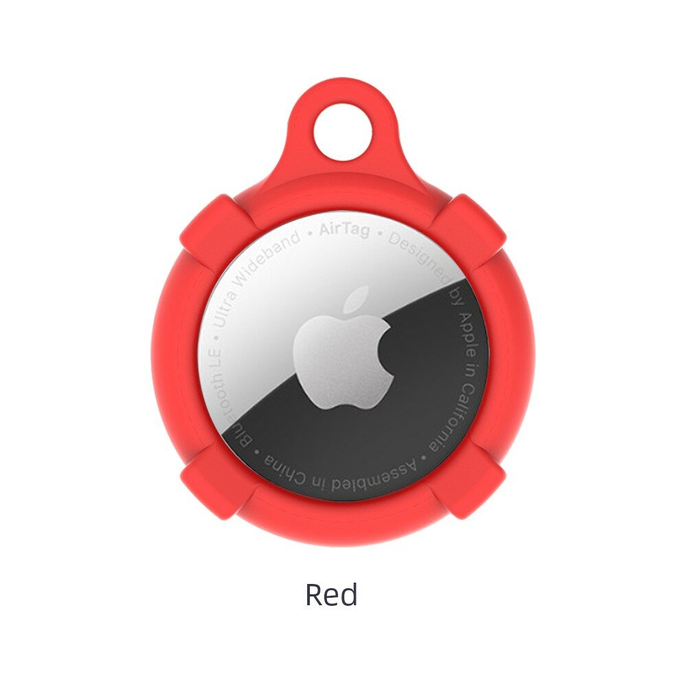 Силиконовый чехол для Apple AirTag 1/2 в красном мягком однотонном дизайне