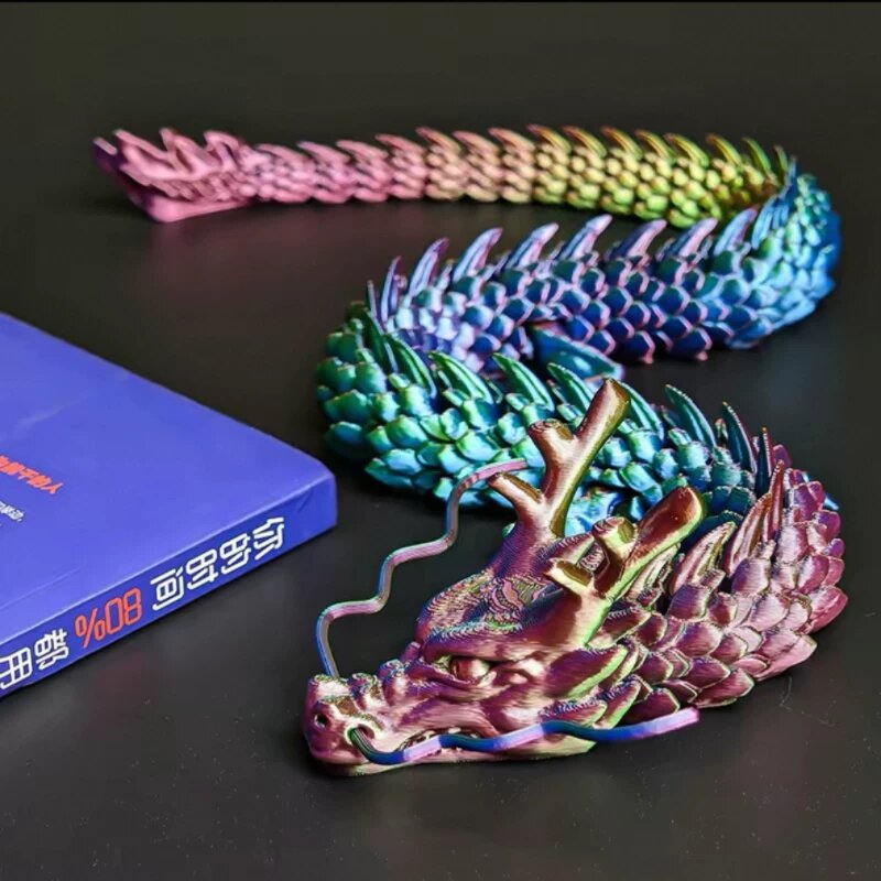 3D-печатная игрушка-дракон, реалистичный китайский дракон с подвижными суставами, украшение для аквариума, подарок. 60