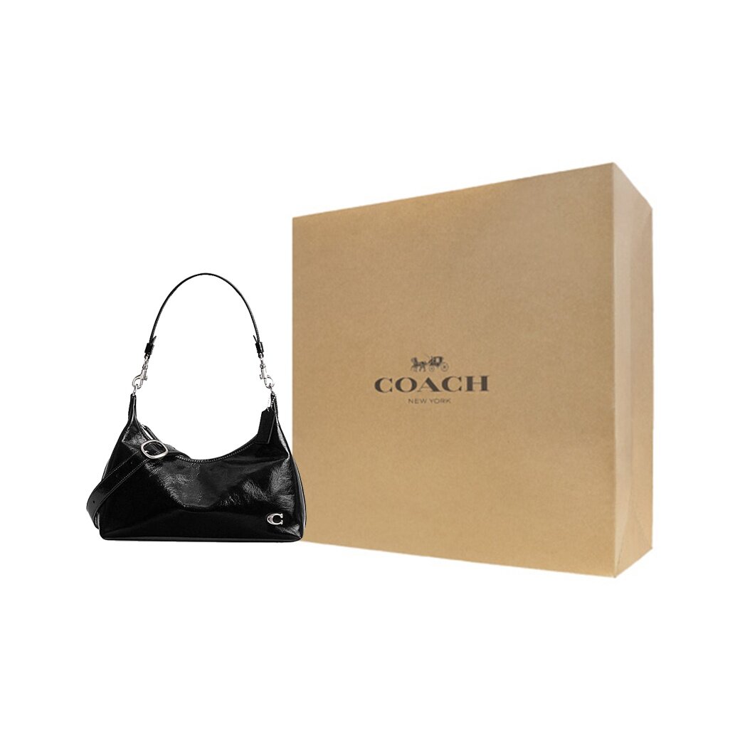 Сумка Coach, фактура матовая, черный — фото 1