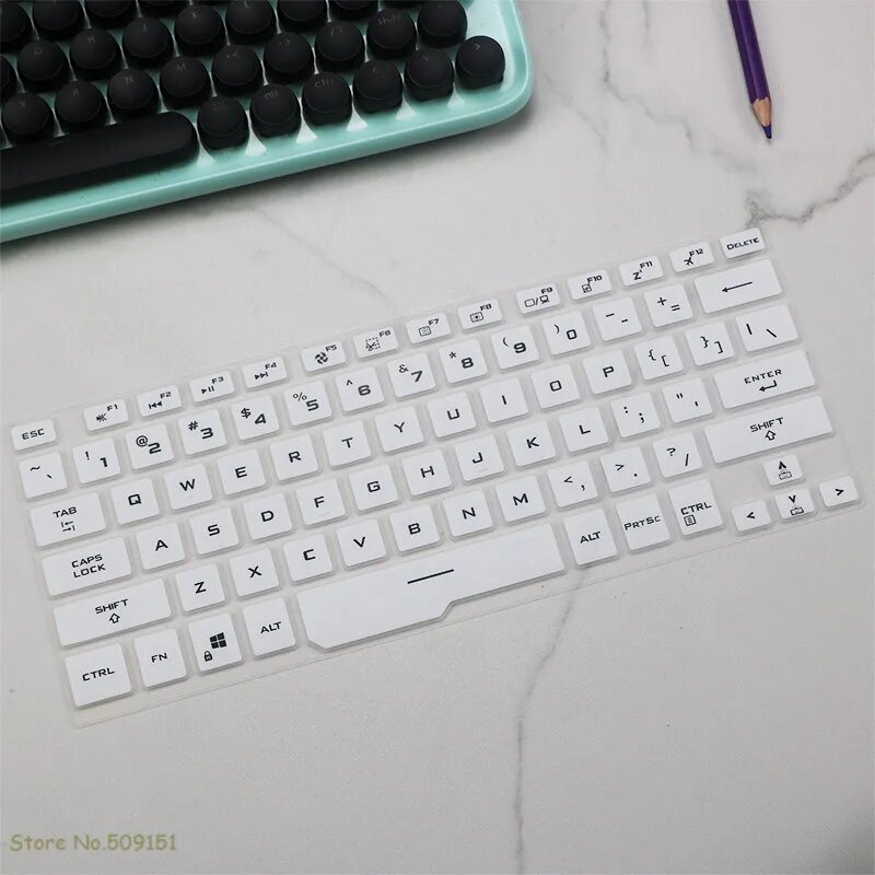 Чехол для клавиатуры Asus ROG Zephyrus G14 силиконовый водонепроницаемый Белый, White