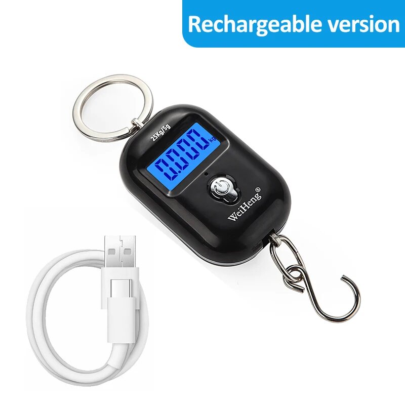 Портативные весы подвесные 25 кг, Black-Rechargeable