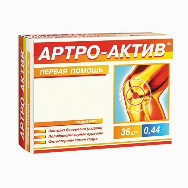 Хондропротектор для спины и суставов Артро-Актив первая помощь № 36, капсулы, перорально