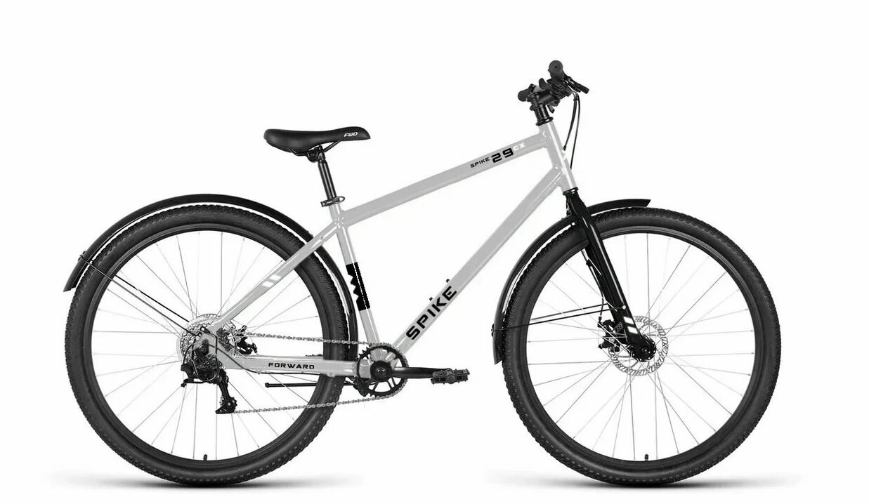 Велосипед FORWARD SPIKE CX 29, колесо 29", рост 18', сезон 2025-2026, серебристый
