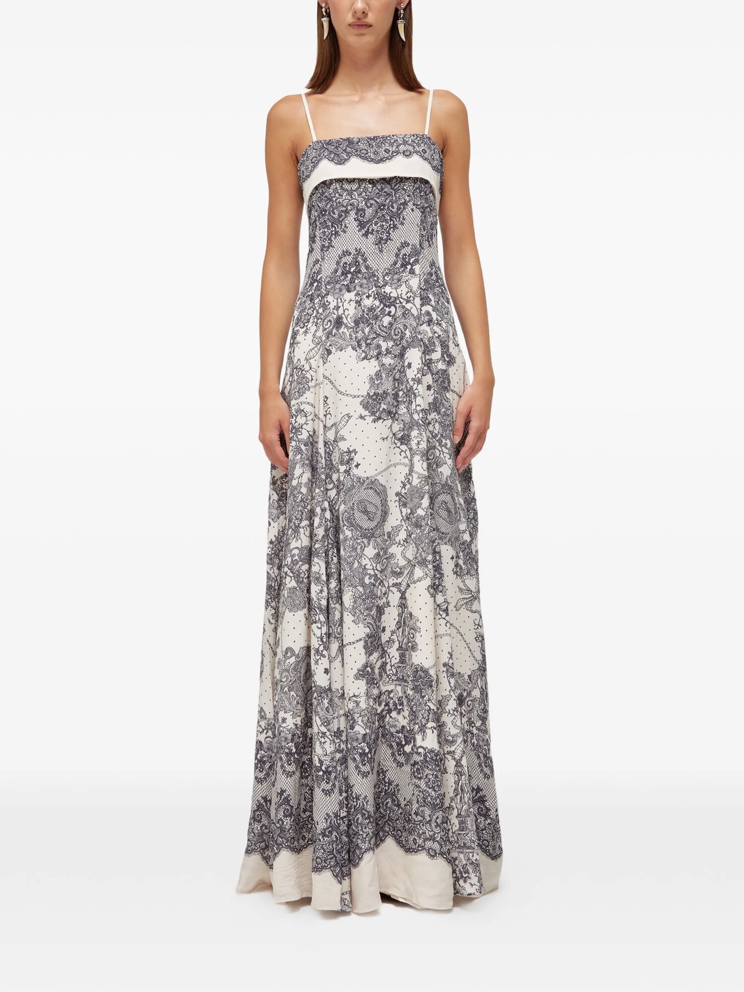 Платье Blugirl Lace-print spaghetti-strap dress
