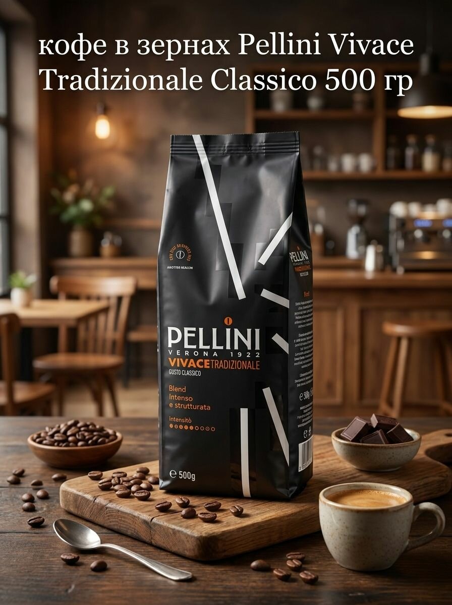 Кофе Pellini, Vivace Tradizionale, 500г, темная обжарка, арабика с робустой
