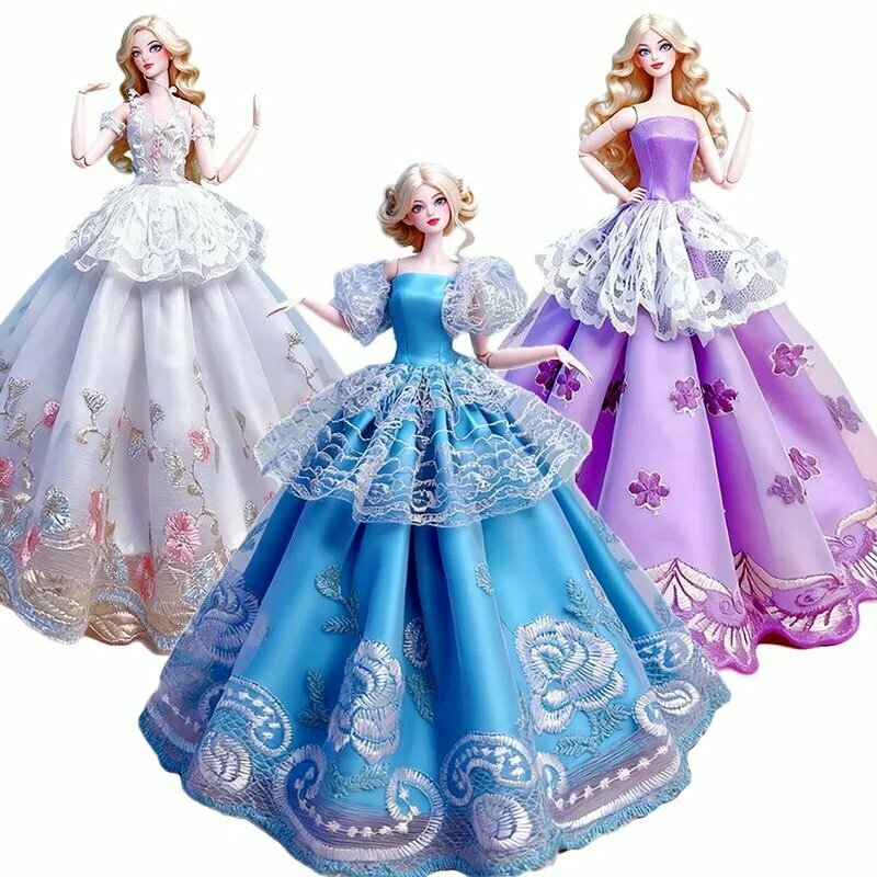 3 шт платье с цветочным кружевом для куклы Barbie Барби