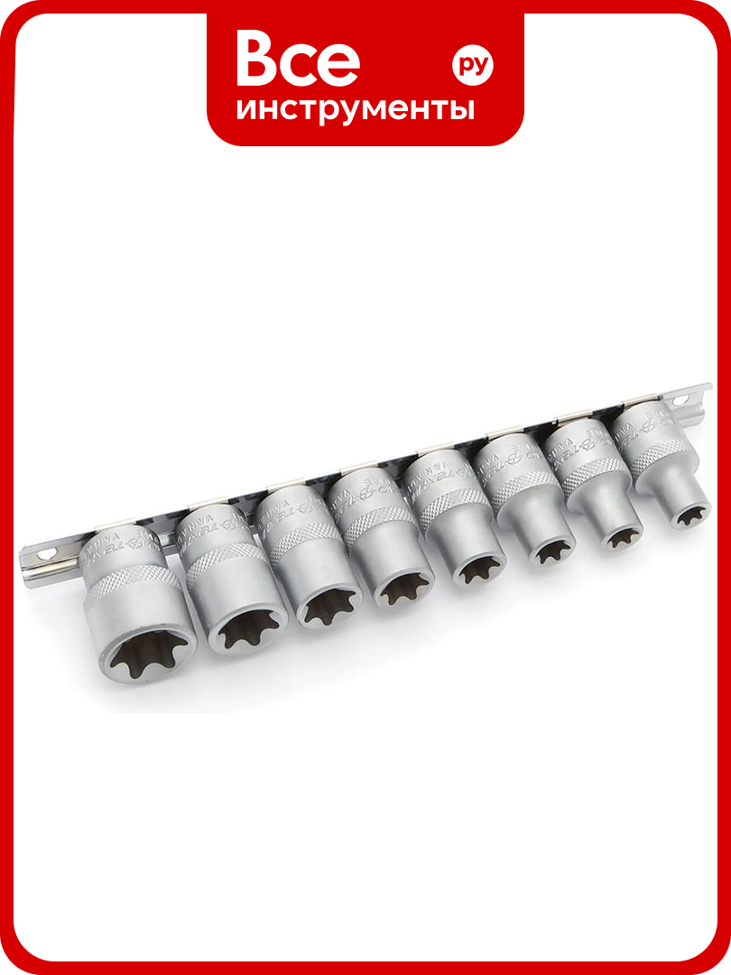 Набор, Дело, головок Дело Техники TORX 1/2", 8шт. 623108, хромванадиевой стали, монтажа и демонтажа резьбовых