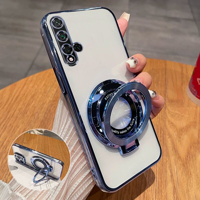 Прозрачный силиконовый чехол с электропокрытием для Huawei nova 5 Pro, небесно-голубой, противоударный дизайн