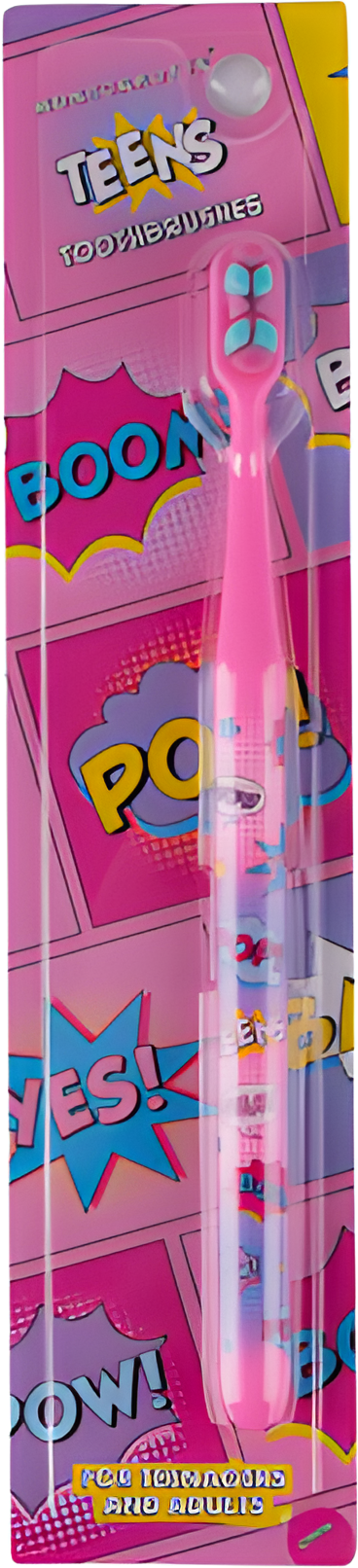 MontCarotte Зубная щетка розовая для детей и взрослых Pink Toothbrush Teens Collection 200ml