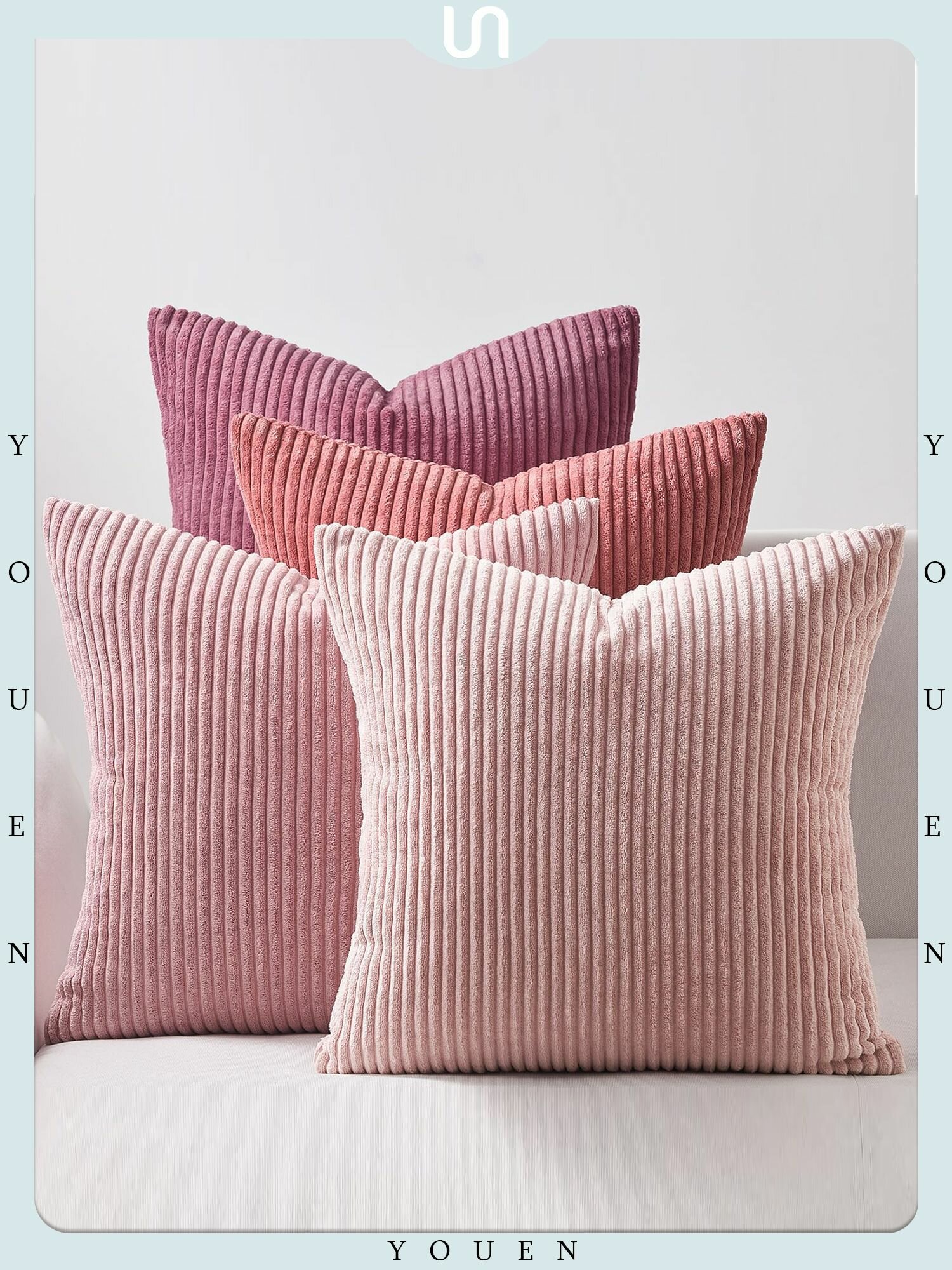 YOUEN Наволочка декоративная 45x45 см,