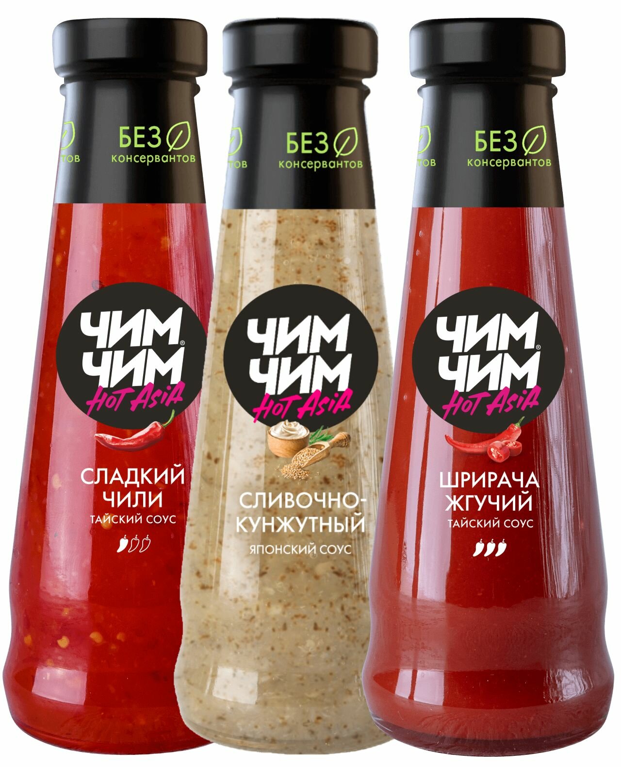 Сладкий Чили, Сливочно-Кунжутный, Шричача 210 г * 3 шт