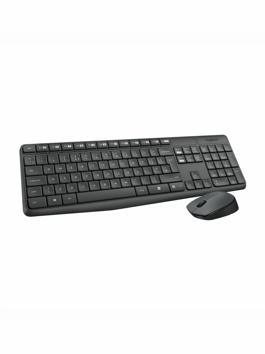 Logitech MK235 Беспроводной комплект мышь + клавиатура, русская раскладка, черный