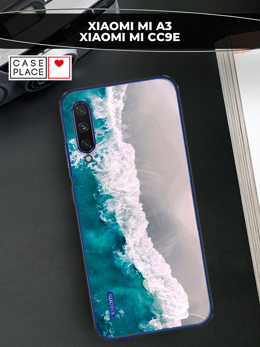 Чехол на Xiaomi Mi A3 / Сяоми Ми А3 с принтом Бирюзовые волны