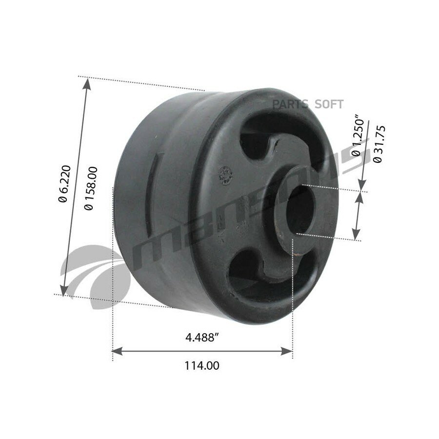 Сайлентблок рессоры! d32xd158x114mm MB TE/TZ4/8-5/8 от официального дистрибьютора, MANSONS, артикул 700184