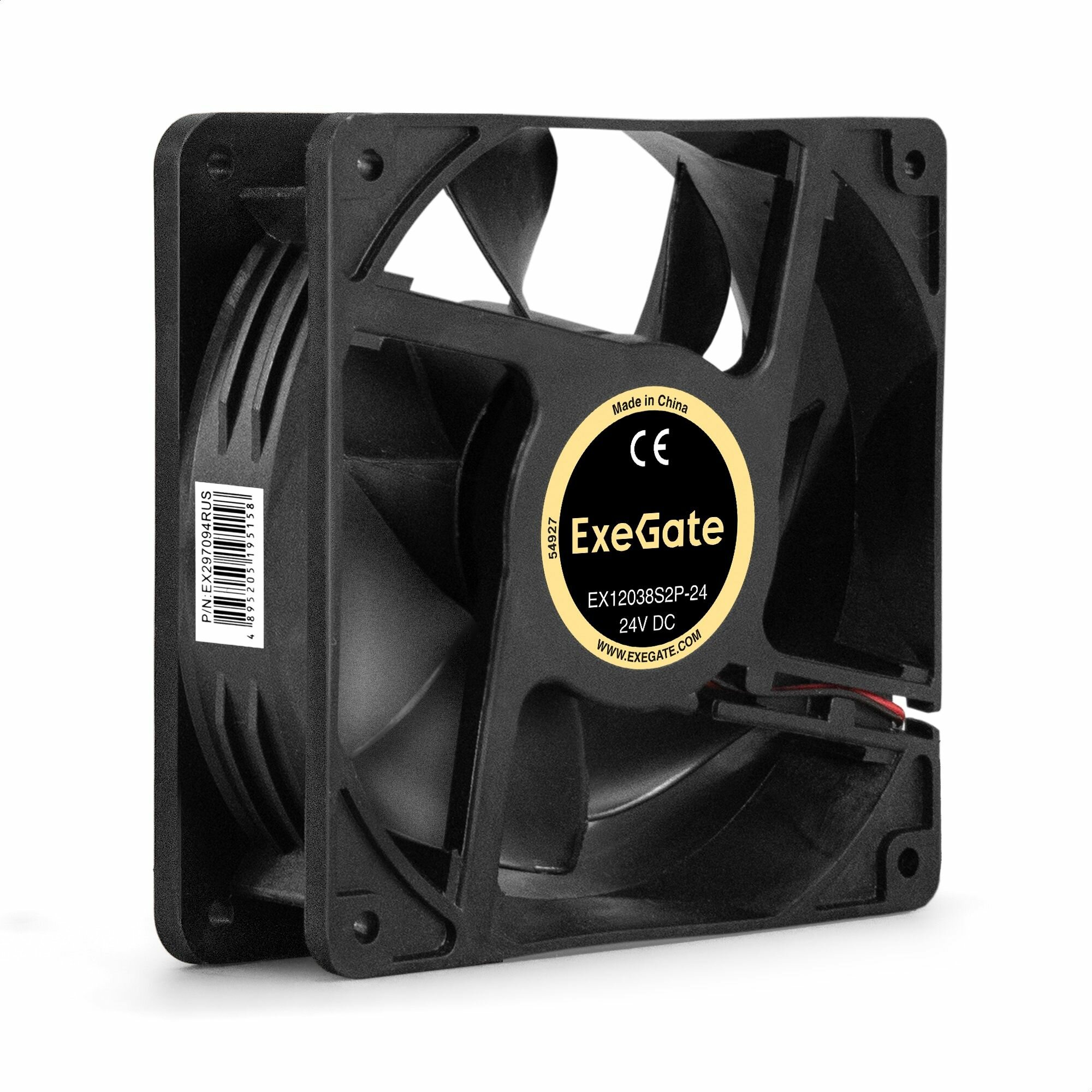 Вентилятор 24В DC ExeGate EX12038S2P-24 (120x120x38 мм, Sleeve bearing (подшипник скольжения), 2pin, 3000RPM, 46dBA) EX297094RUS