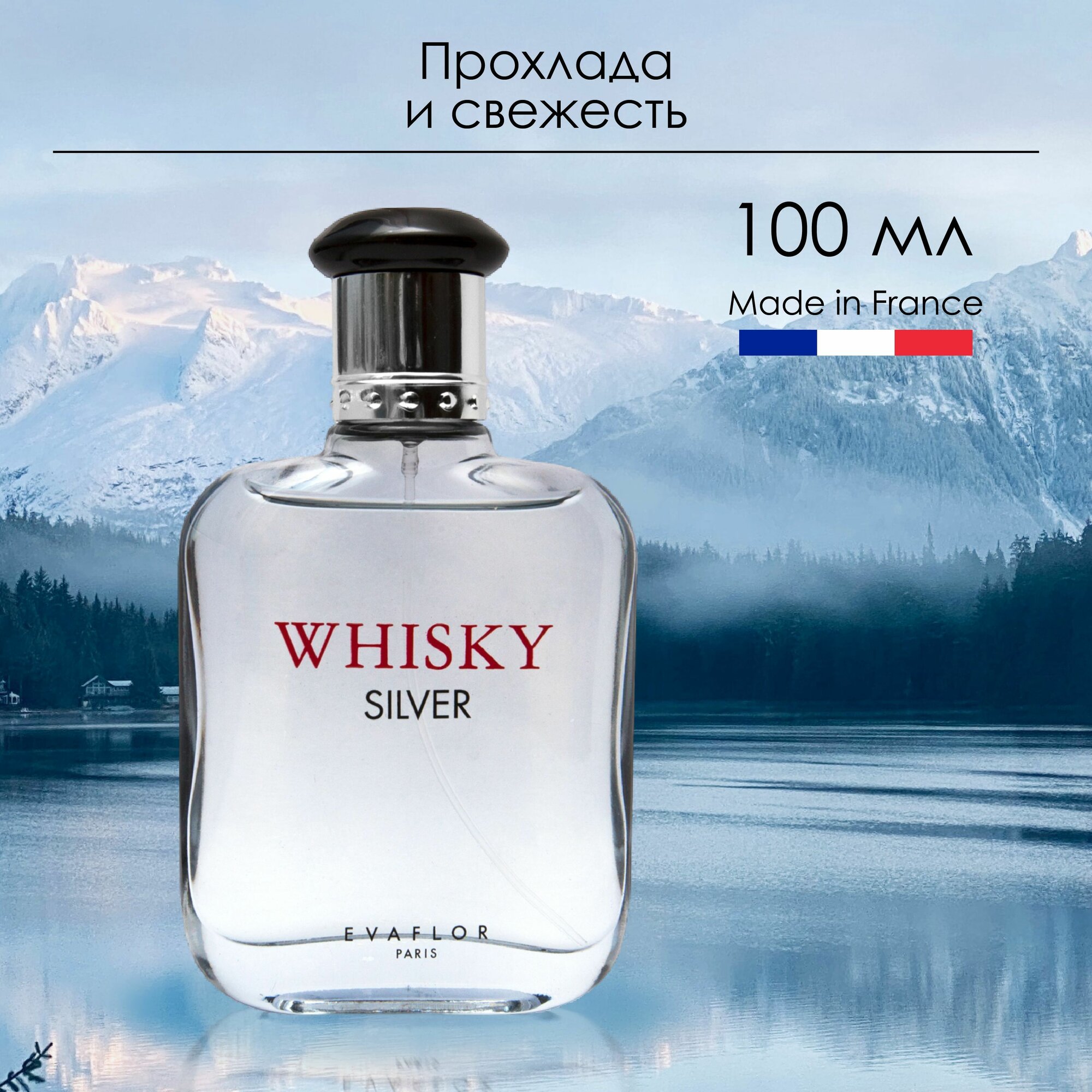 Туалетная вода мужская французская WHISKY Silver, Парфюм Виски сильвер для мужчин, Франция, 100 мл