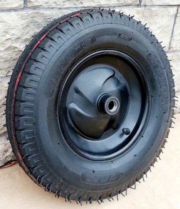 Колесо для двухколёсной тачки усиленное 8PR NYLON 4.80/4.00-8 подшипник 20 мм, ширина ступицы 90 мм