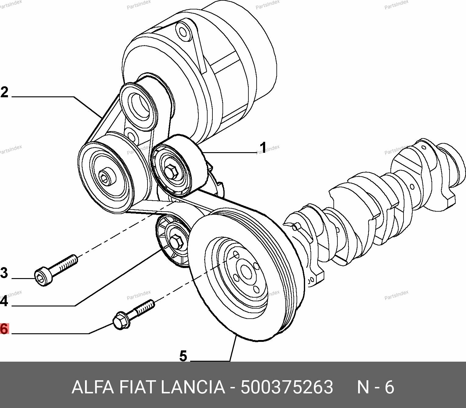 Бoлт автомобильный M8X45, FIAT 500375263