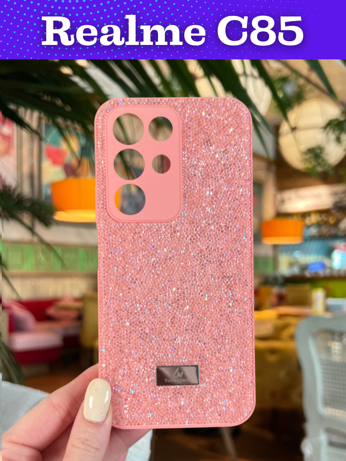 Чехол на Realme C85 / Реалми С85 силиконовый the bling world (Розовый)